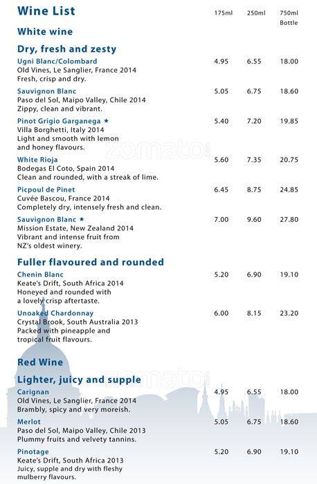 Menu at Founder's Arms pub & bar, London