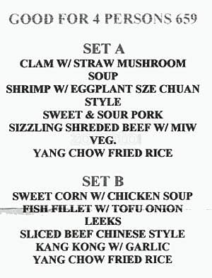Menu at Good Chi restaurant, Pasay