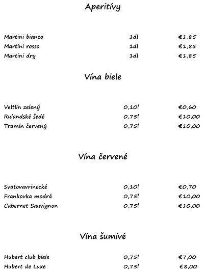 Menu at Reach Restaurant, Bratislava