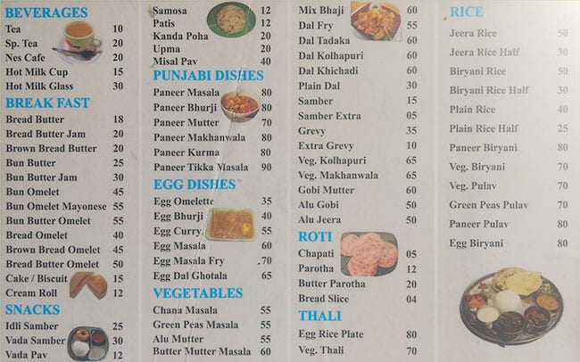 Menu at Southin Cafe Chai Hotel, Pune, shop no.5.
