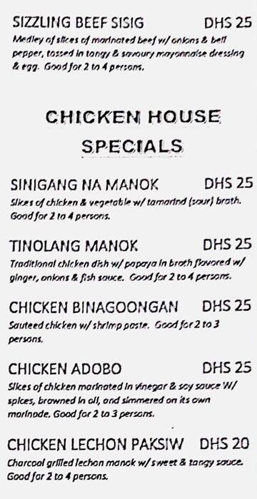 Menu at HARI NG Lechon Manok cafeteria, Abu Dhabi