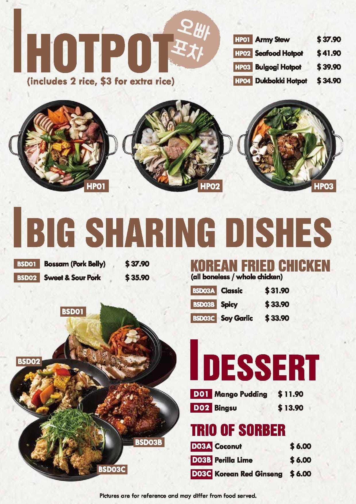 Menu at Oppa Pocha restaurant, Hurstville