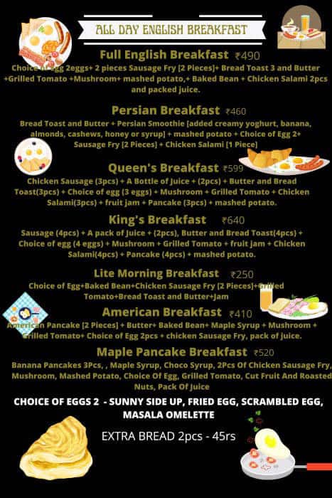 Menu of Maple & Olive, JP Nagar, Bangalore