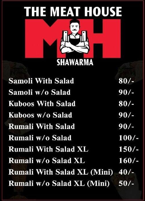 Menu of The Meat House, Kothapet, Hyderabad