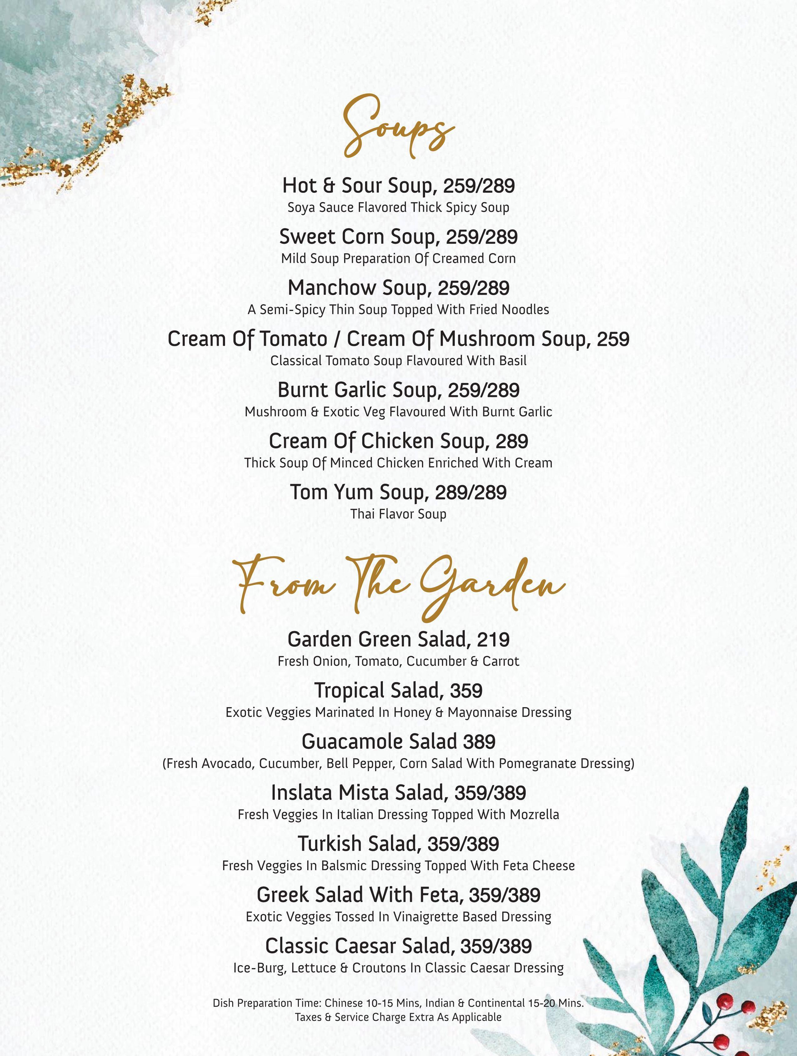 Menu of The Salt Cafe, Hajipur, Noida