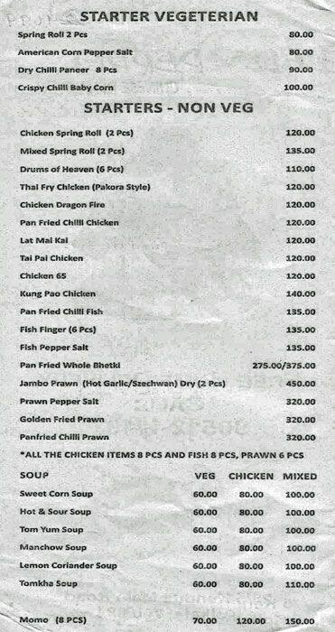 Menu at BELL PEPPER, Kolkata, 28/