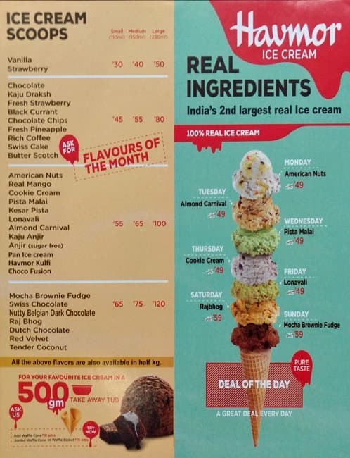 Havmor Ice Cream Menu, Menu for Havmor Ice Cream, Vasai, Mumbai - Zomato
