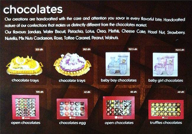 Menu at Sweet Gallery desserts, Abu Dhabi