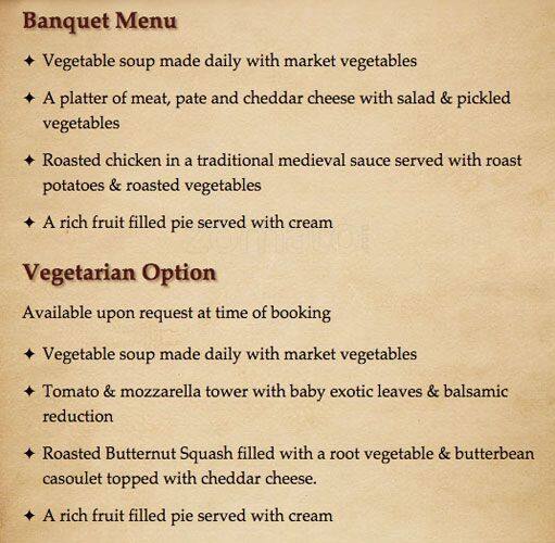 The Medieval Banquet Menu Menu For The Medieval Banquet City Of The Medieval Banquet Menu Menu For The Medieval Banquet City Of