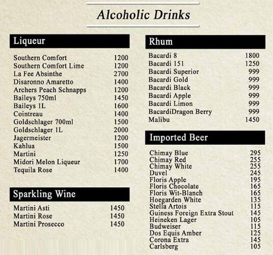 Menu at En Route Distillery pub & bar, Quezon City