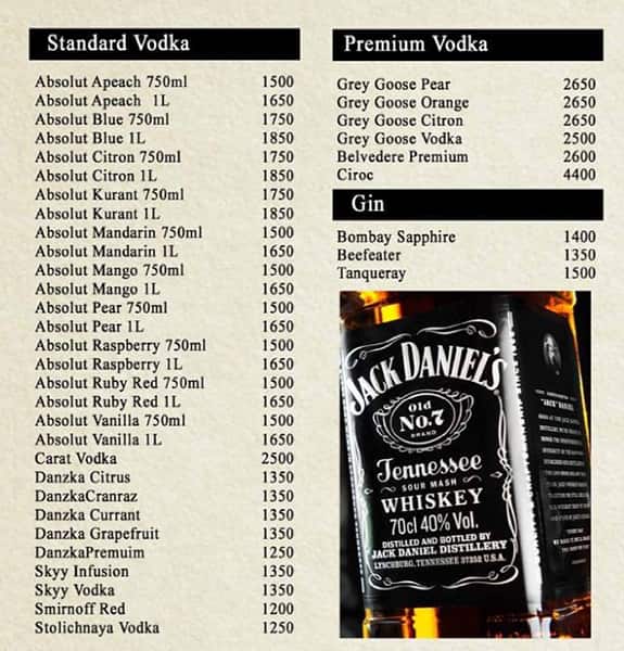 Menu at En Route Distillery pub & bar, Quezon City