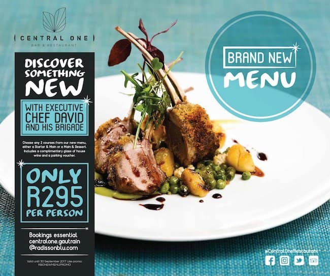 Menu at Central One Bar & Restaurant, Johannesburg