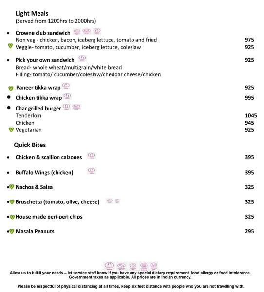 Menu at Cafe G - Crowne Plaza Today Gurugram, Gurugram Rural