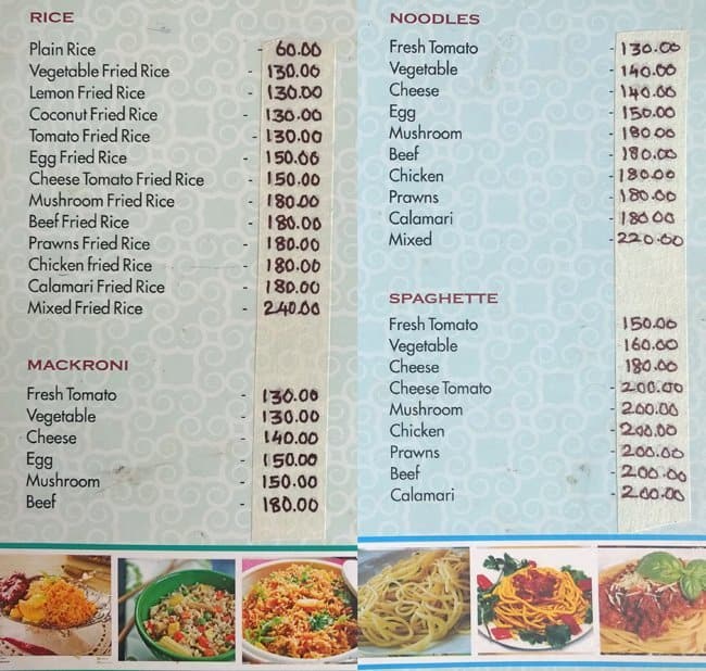 Menu at Galaxy Restaurant, Mahabalipuram