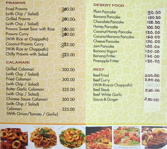 Menu at Galaxy Restaurant, Mahabalipuram
