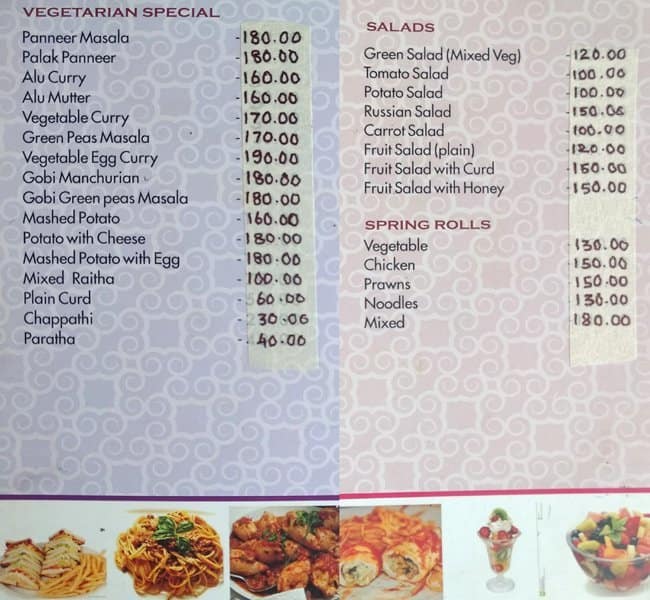 Menu at Galaxy Restaurant, Mahabalipuram