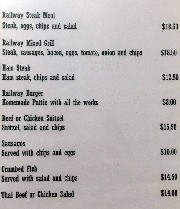 Menu at Railway Hotel pub & bar, Otaki