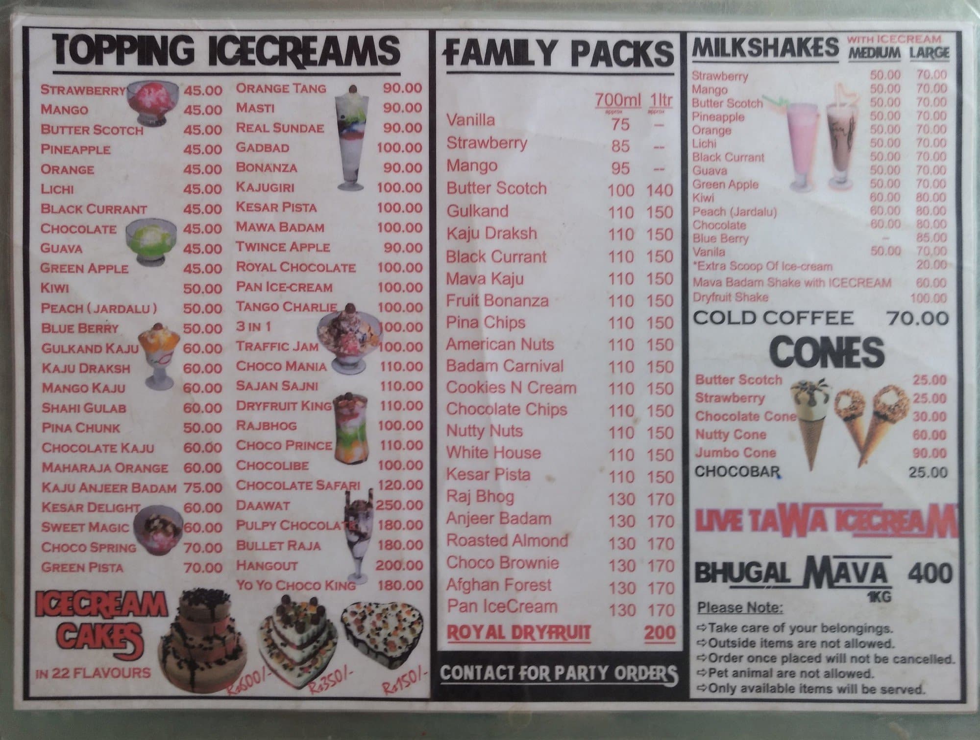Jay Faluda Ice Cream Menu, Menu for Jay Faluda Ice Cream, Hansol ...