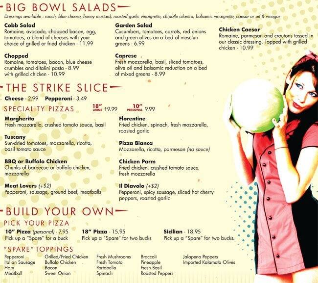 Menu at Strike City pub & bar, Charlotte