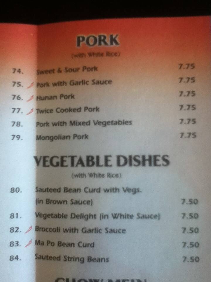 Menu at China Wok restaurant, Bessemer, Parkwood Rd #111