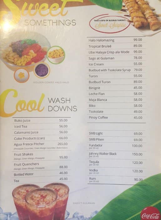 Carta del restaurante Hukad sa Golden Cowrie, Cebú, Robinsons Cybergate