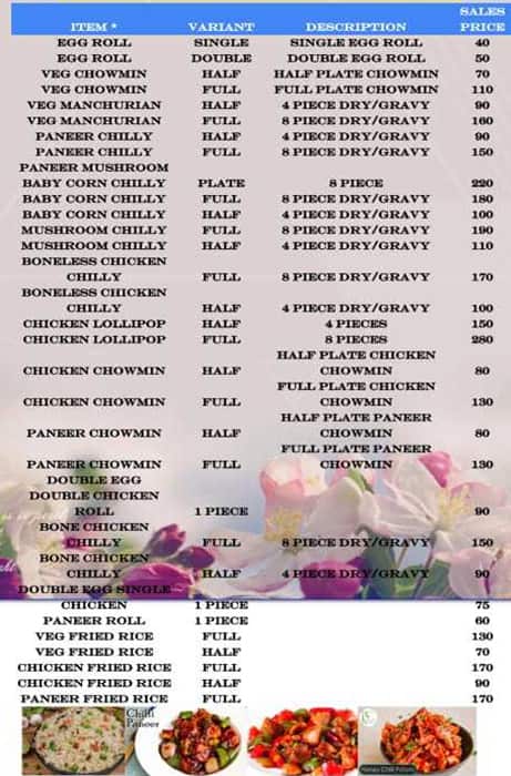 Menu of The Chinese Cuisine, Khajpura, Patna