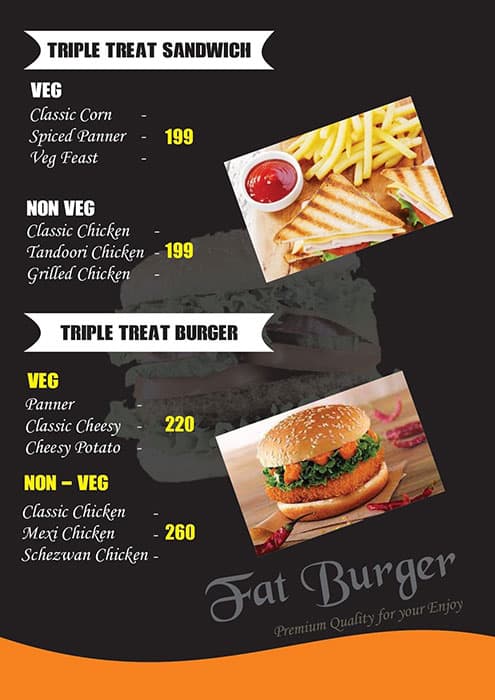 Menu at Fat Burger, Chennai
