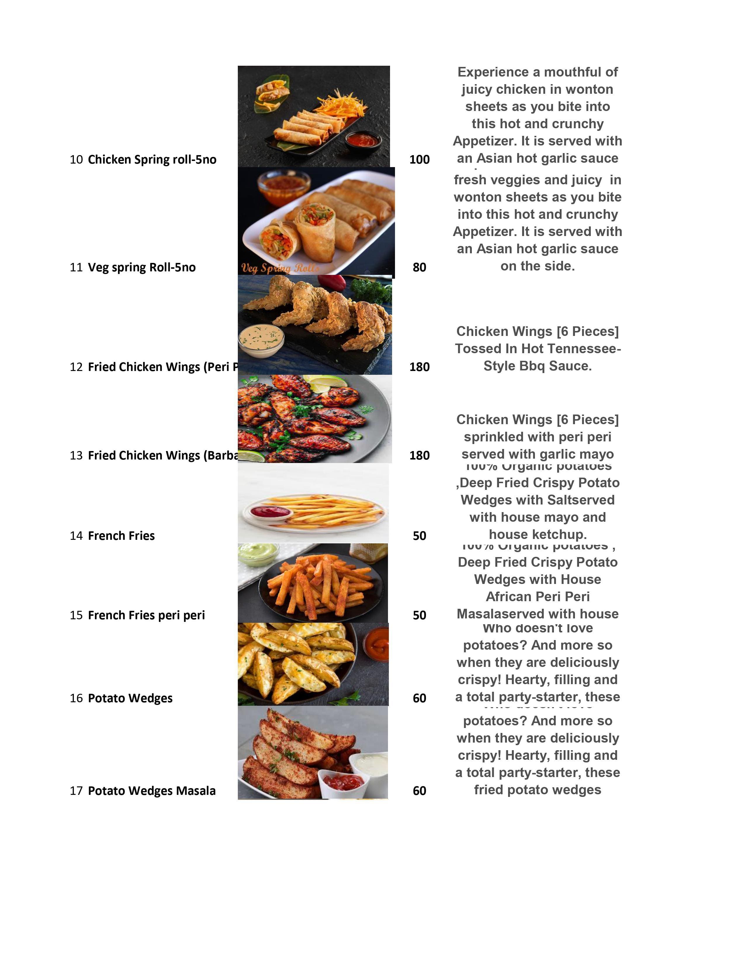 Menu of Namma Burger Adda, HBR Layout, Bangalore