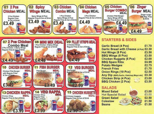Menu at Favorite Chicken & Ribs restaurant, Hornchurch