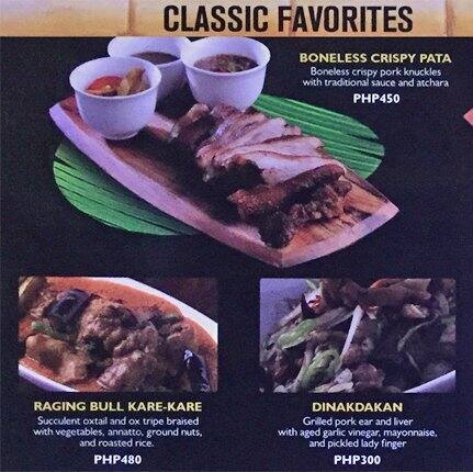Menu at New York Pinoy Deli restaurant, Pasay
