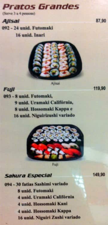 Menu em Sushi Hiro restaurante, São Paulo