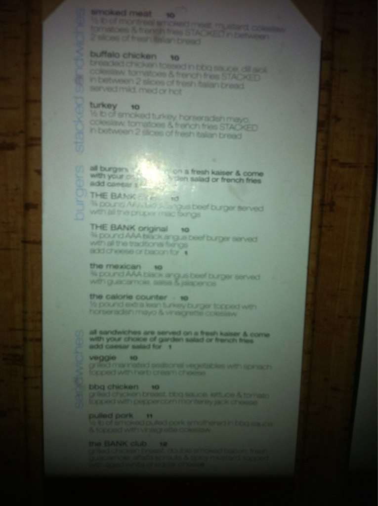 Menu at Bacio Trattoria pub & bar, Barrie