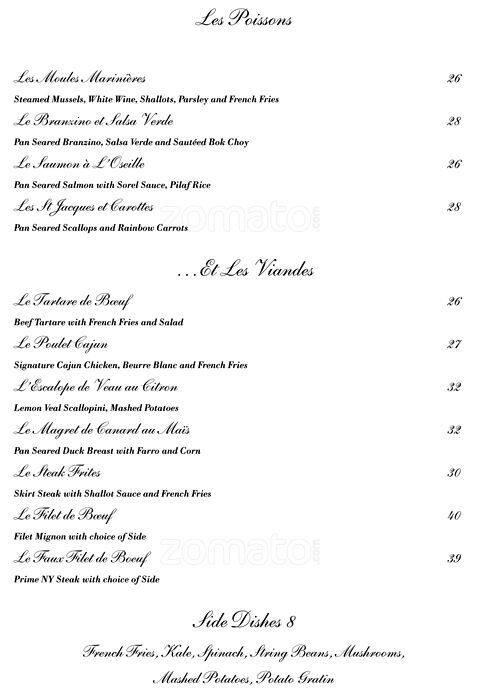 Menu at Le Bilboquet pub & bar, Atlanta, Bolling Way NE