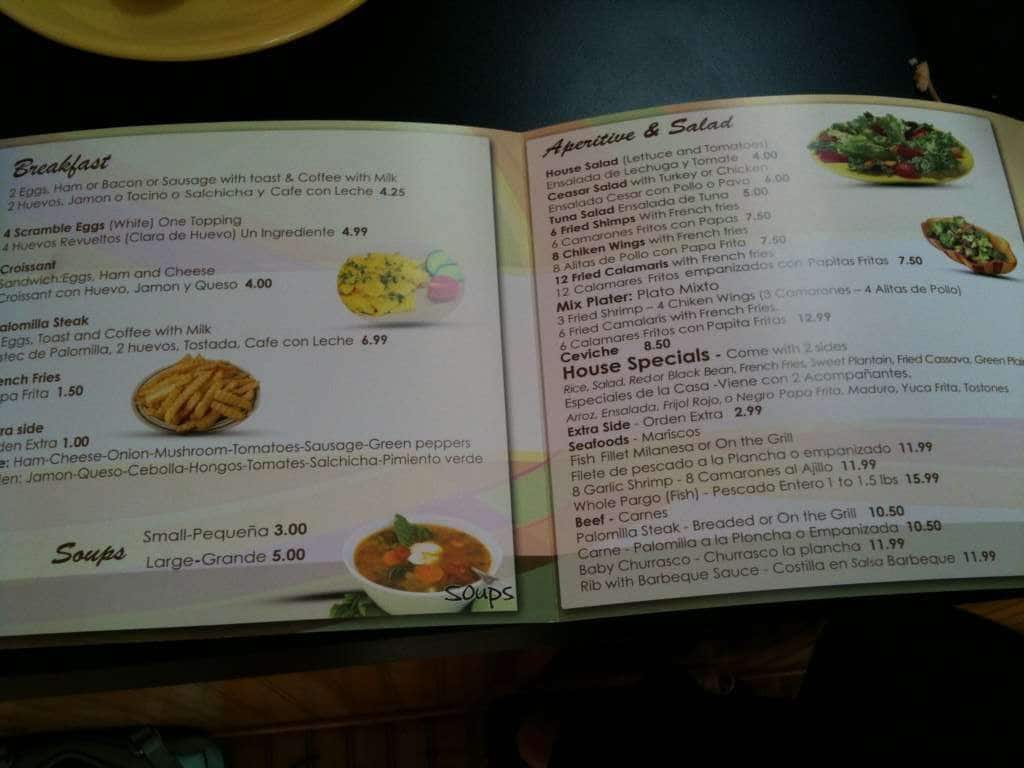 Menu at Casa Cafe, Miami