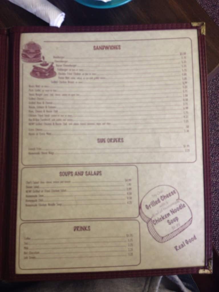 Menu at Santa FE & SP Cafe, Brenham