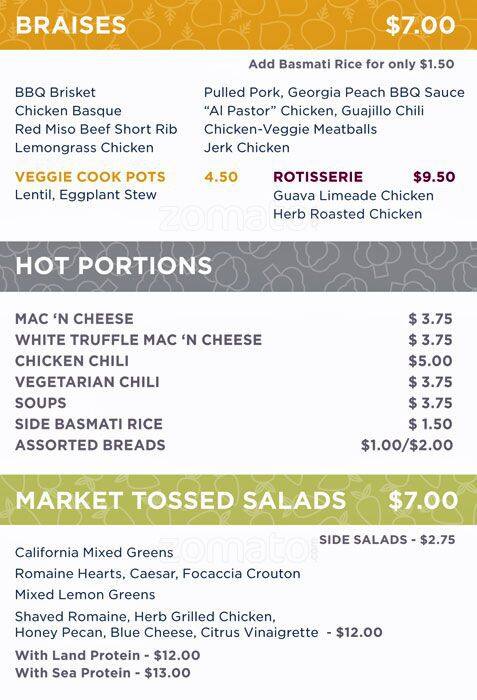 Menu at Lemonade Restaurant, Irvine, Michelson Dr Suite H Suite H