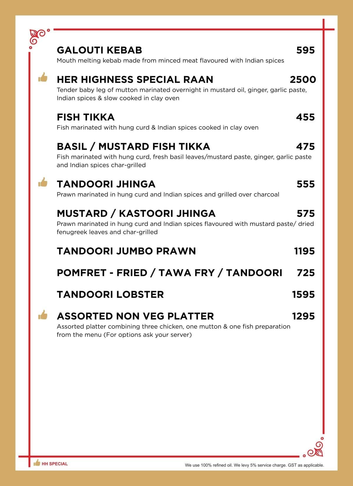 Menu at HER HIGHNESS RESTAURANT & COCKTAIL BAR, Pune