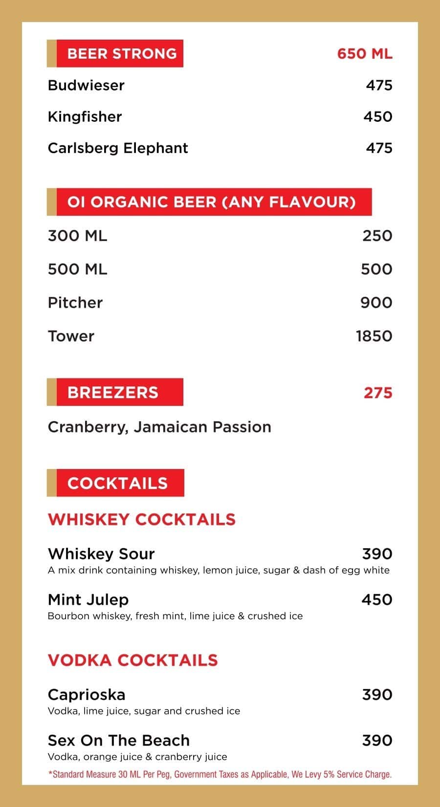 Menu at HER HIGHNESS RESTAURANT & COCKTAIL BAR, Pune