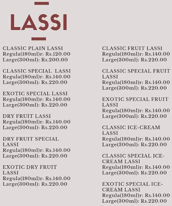 Menu of The Lassi Eaters & Co., Madhapur, Hyderabad