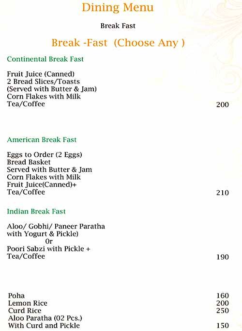 Menu of Angel Restaurant, Alpha 1, Greater Noida