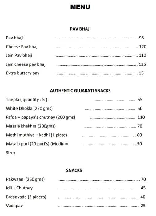 Menu of Bhavaani Foods, Titwala, Thane