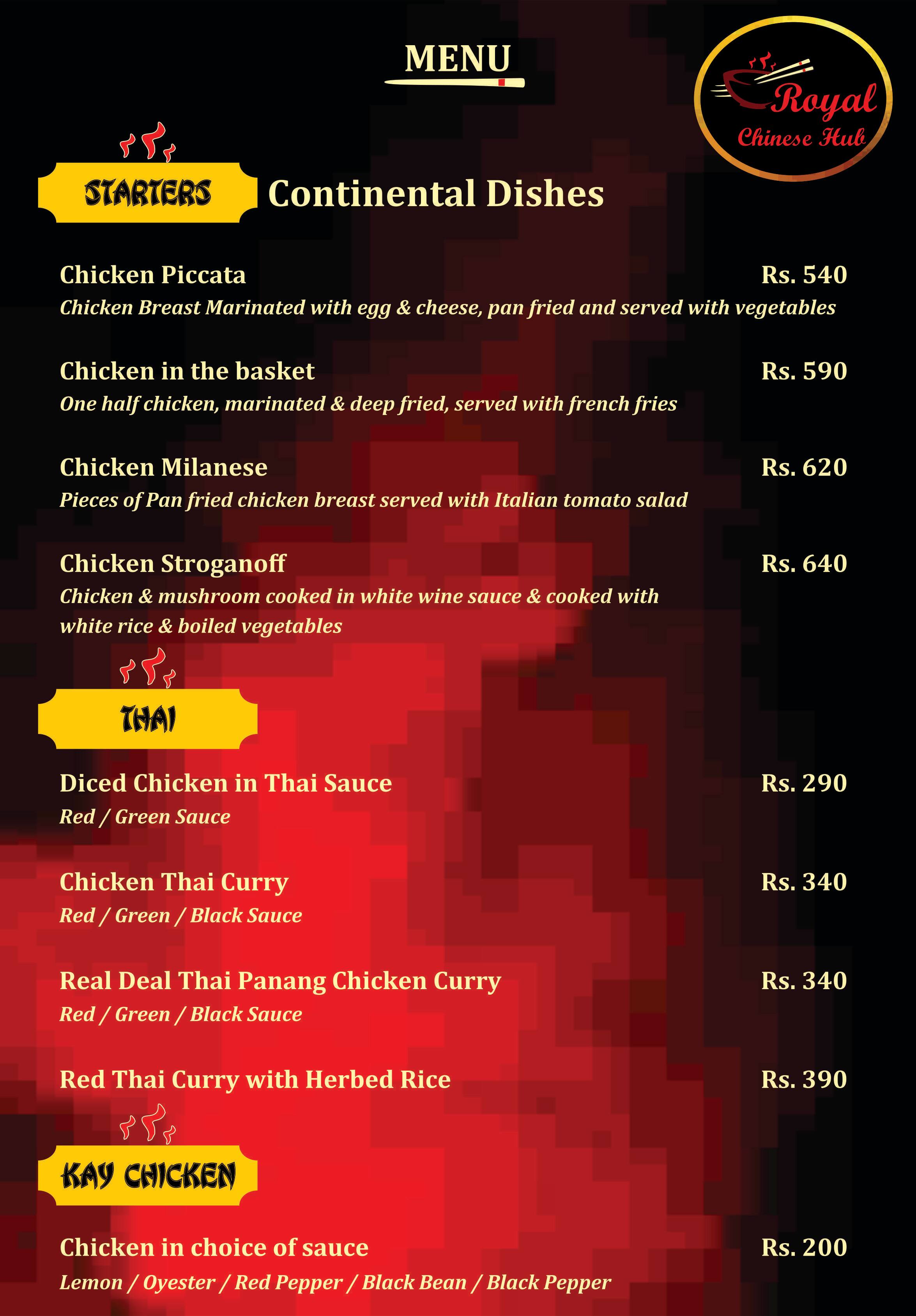 Menu of Royal Chinese Hub, Nalasopara, Mumbai