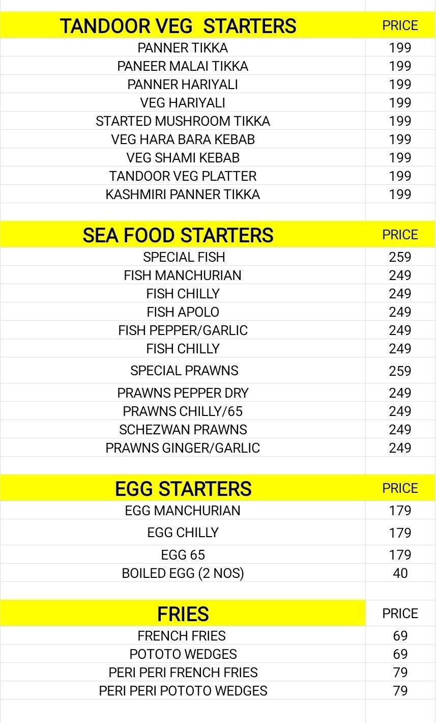 Menu at Meghana Biryani Paradise, Bengaluru, 526/A