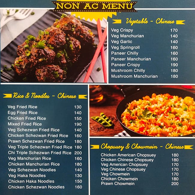 Menu at Hotel Mohan Punjab, Mumbai