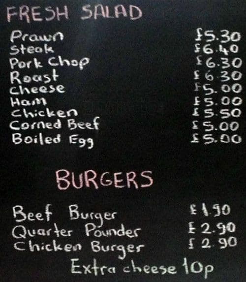 Menu at Criterion Cafe, London, 129 Peckham High St