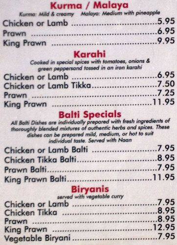 Menu at Akash Tandoori Restaurant, Radlett, 195 Watling St