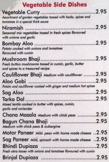 Menu at Akash Tandoori Restaurant, Radlett, 195 Watling St