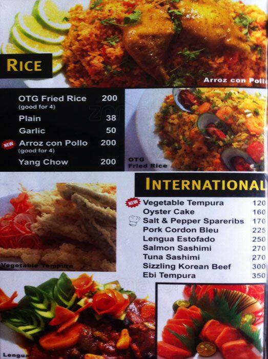 Menu at Off the Grill pub & bar, Cainta