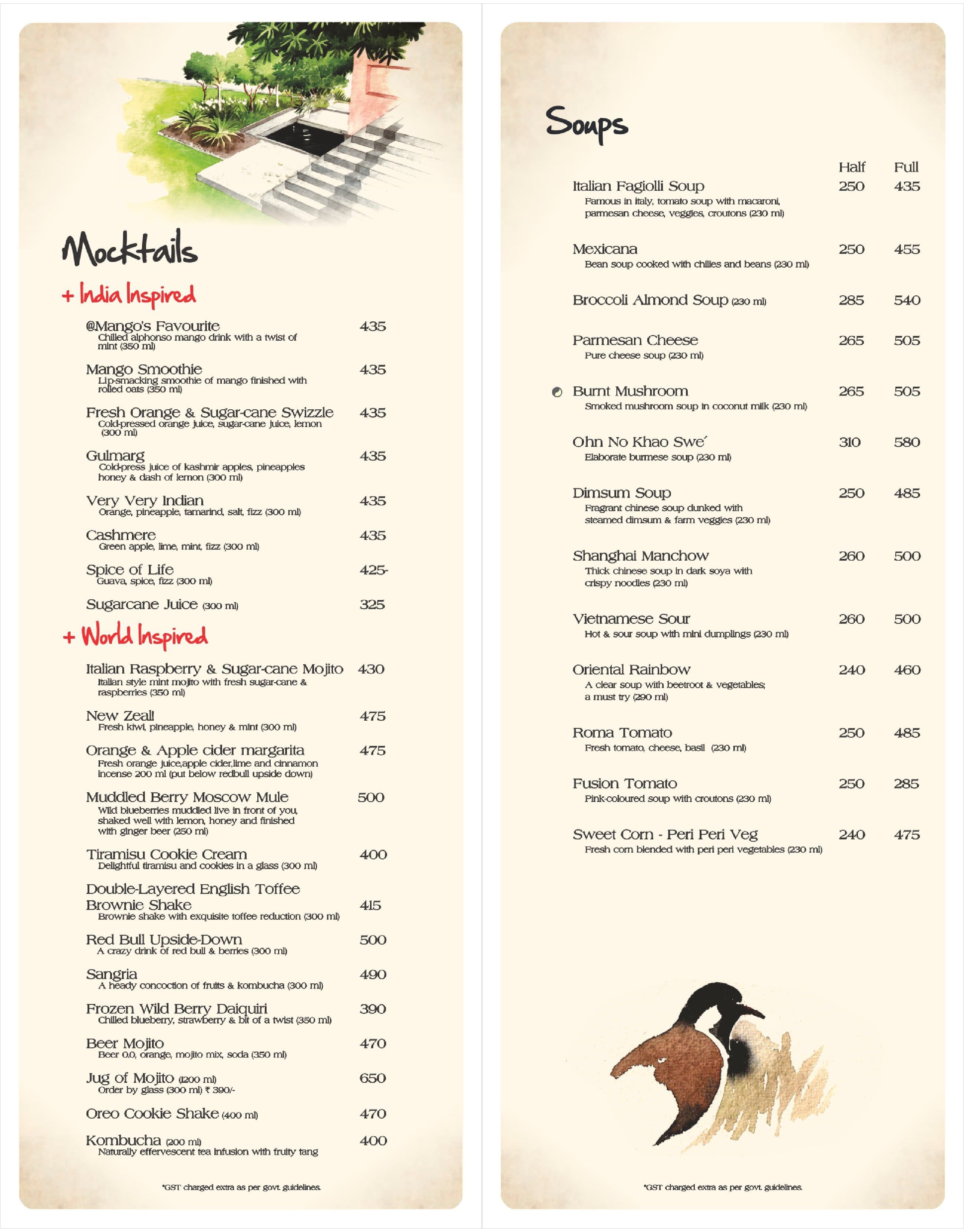 Menu of @Mango, Bodakdev, Ahmedabad