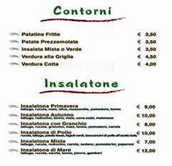 Carta de pizzería I Tre Archi, Milan, Via Eugenio Carpi